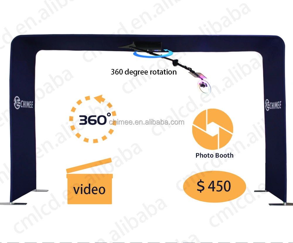 360 Overhead Spinner 360 Video Booth Rgb Ring Light Selfie 360 Degree ...