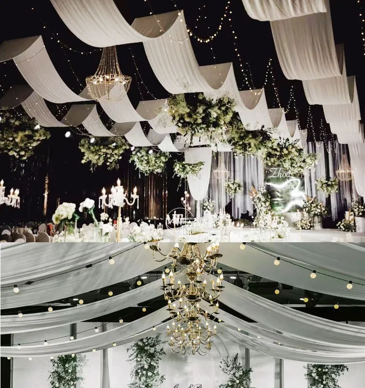 Elegant Wedding Decoration Ceiling Veil - Custom Floral Arch with ...
