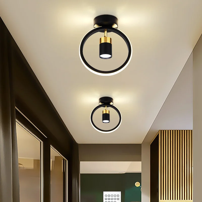 Round Square Indoor Home Deco Led Iron Hanging Lights Entryway Corridor ...