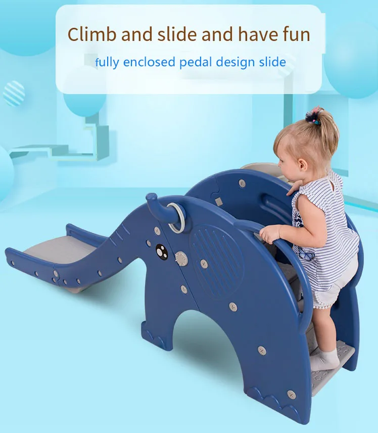 Cheap Cute Cartoon Kids Plastic Indoor Play Slide 2 In 1 Baby ...