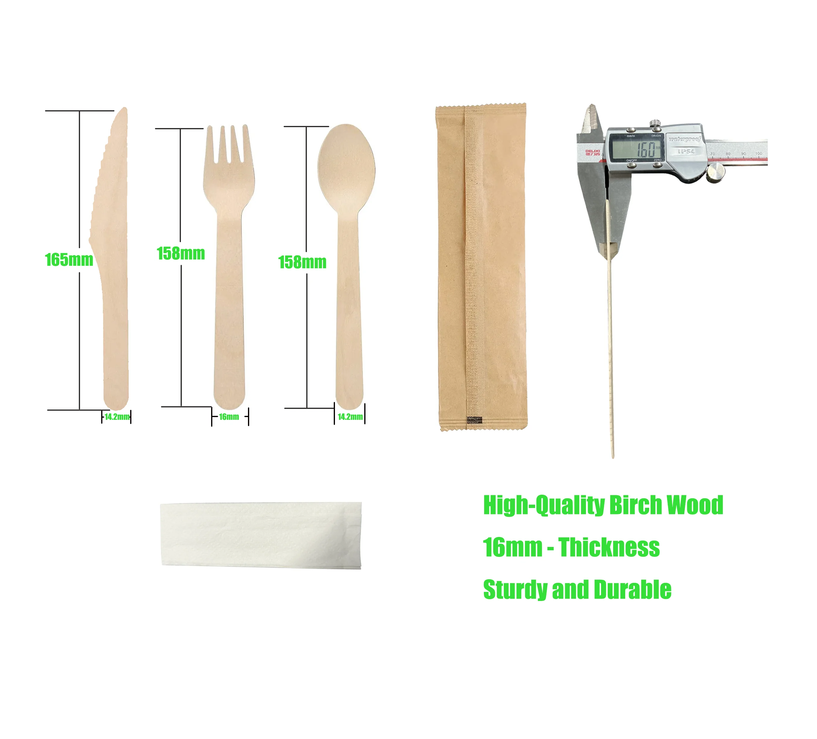 Ecolife Disposable Natural Eco-friendly Disposable Wooden Cutlery ...