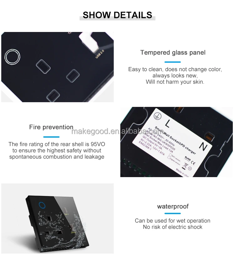 Tuya Smart Appliances Smart Wall Sockets And Switches Uk Standard Usb-c ...