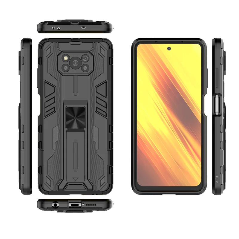 For Poco-x3 Pro Case Magnetic Kickstand Armor Camera Lens Protect Phone ...