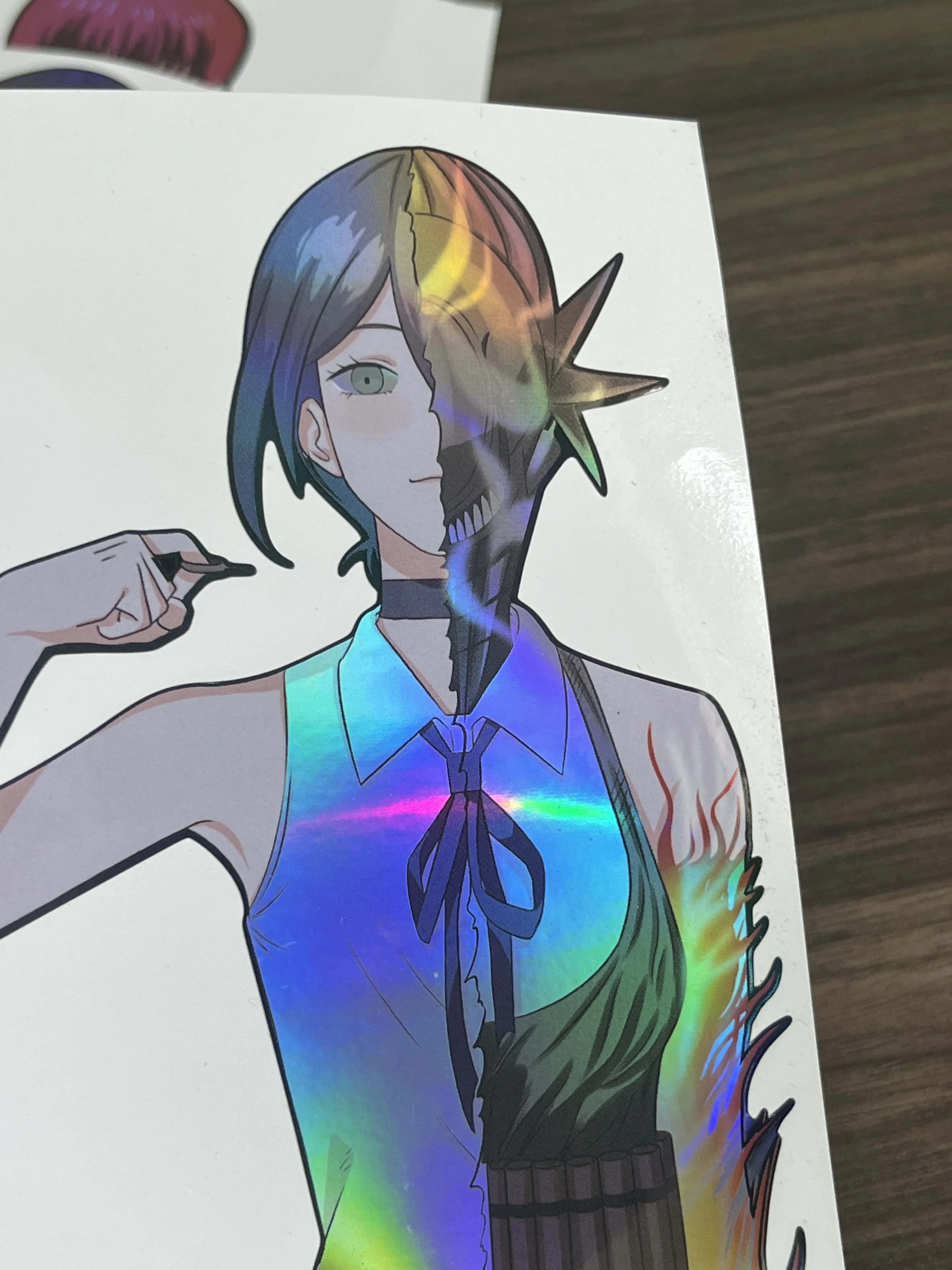 Wholesale Chainsaw Man Cartoon Holographic Anime Laser Stickers ...