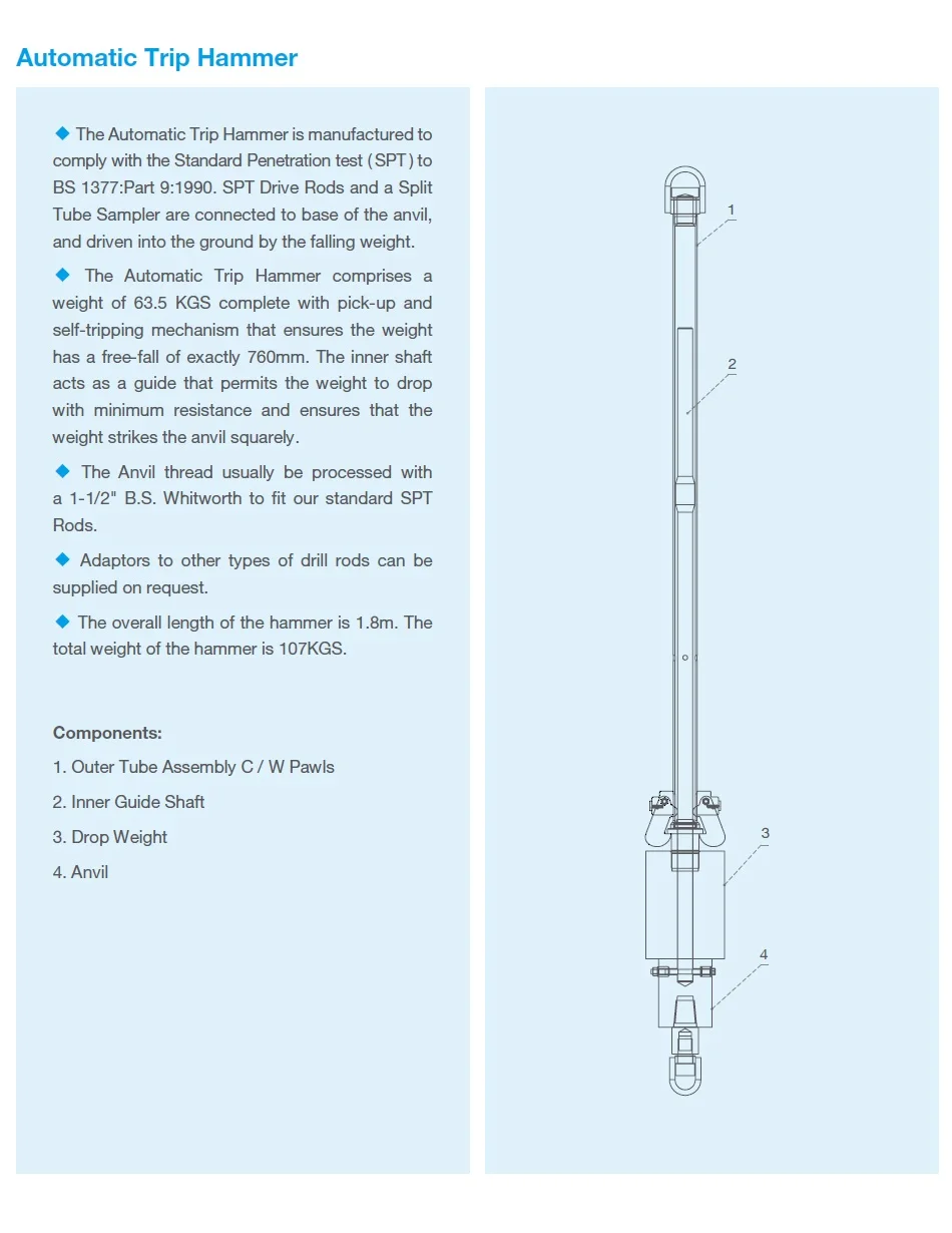 Auto TIRP Hammer for SPT Sampler - Efficient Drilling Tool