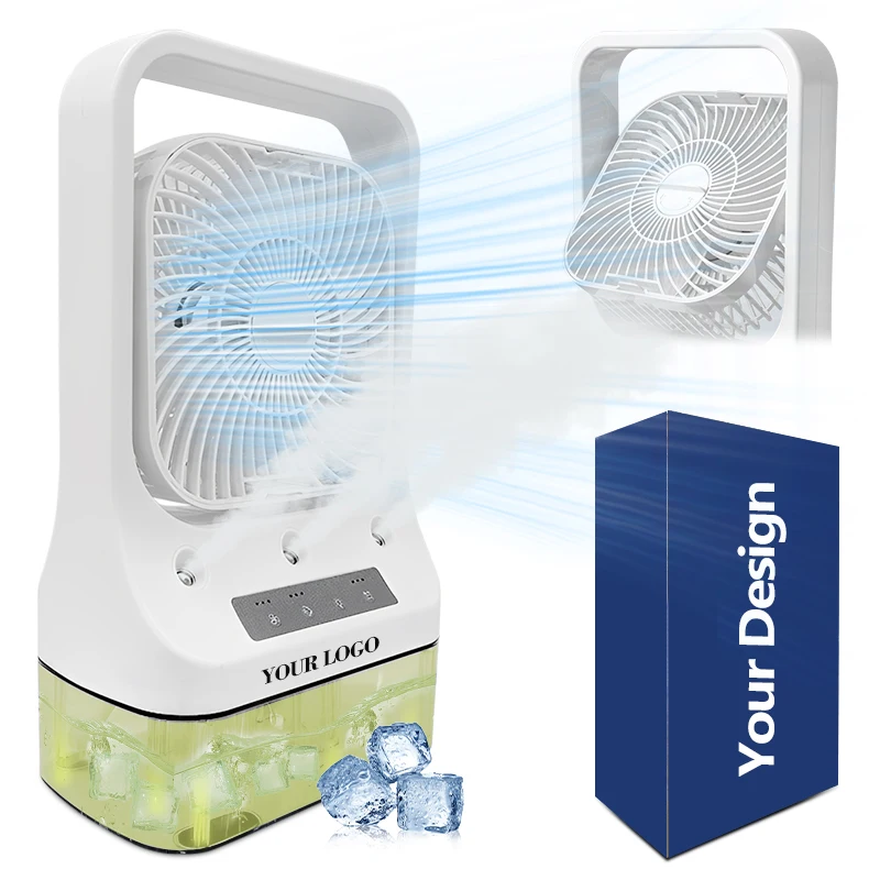 Oscillating Rechargeable Tower Water Spray Cooling Fan Stand Portable ...