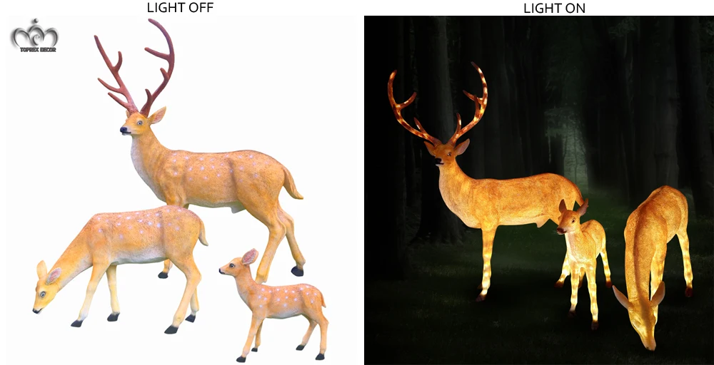 Life-size LED Animal Statues - Perfect for Christmas Decor