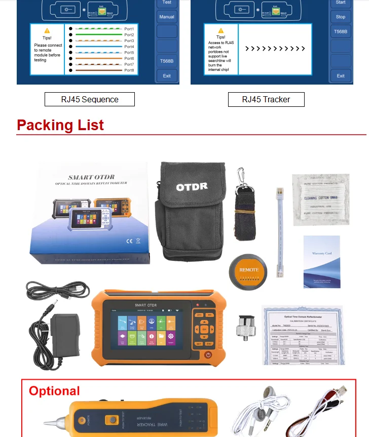 Mini OTDR Tm292 - Smart Fiber Optic Tester for FTTX