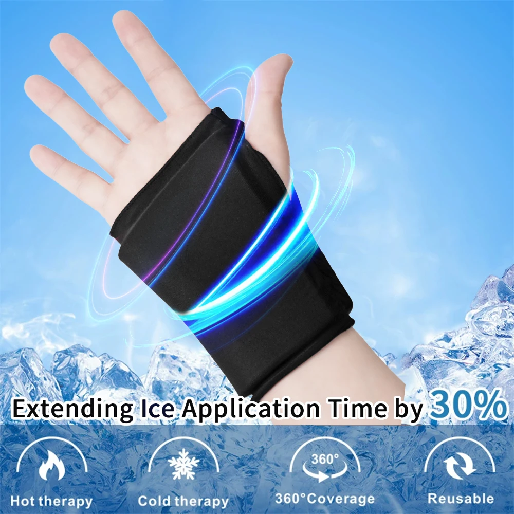 Reusable Gel Ice Wrist Wrap Hot & Cold Packs Compression Ice Pack Glove ...