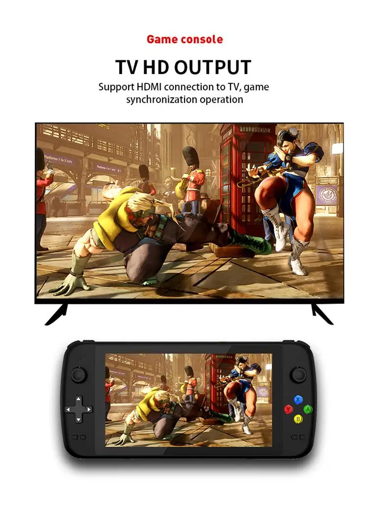 Topleo Handheld Game Console 7 Inch Screen 64gb 3d Double Rocker Game ...