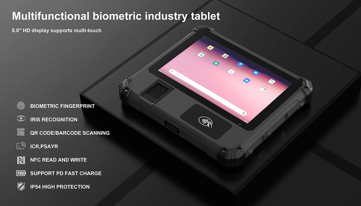 Rugged Android Tablet with 4G LTE, 4GB RAM, and Biometrics