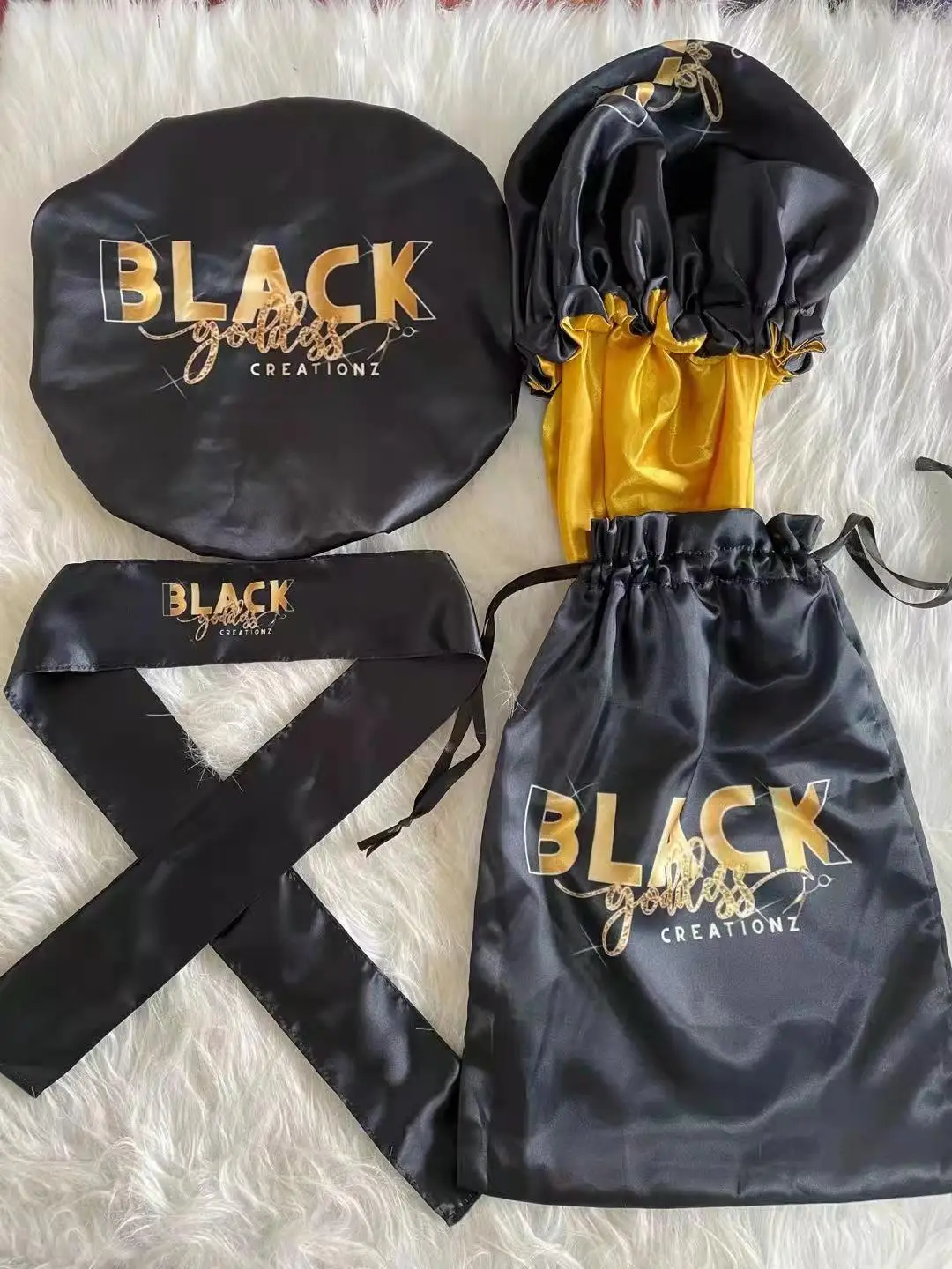 Factory Selling Reversible Bonnets Edge Wrap Custom Logo Long Band ...