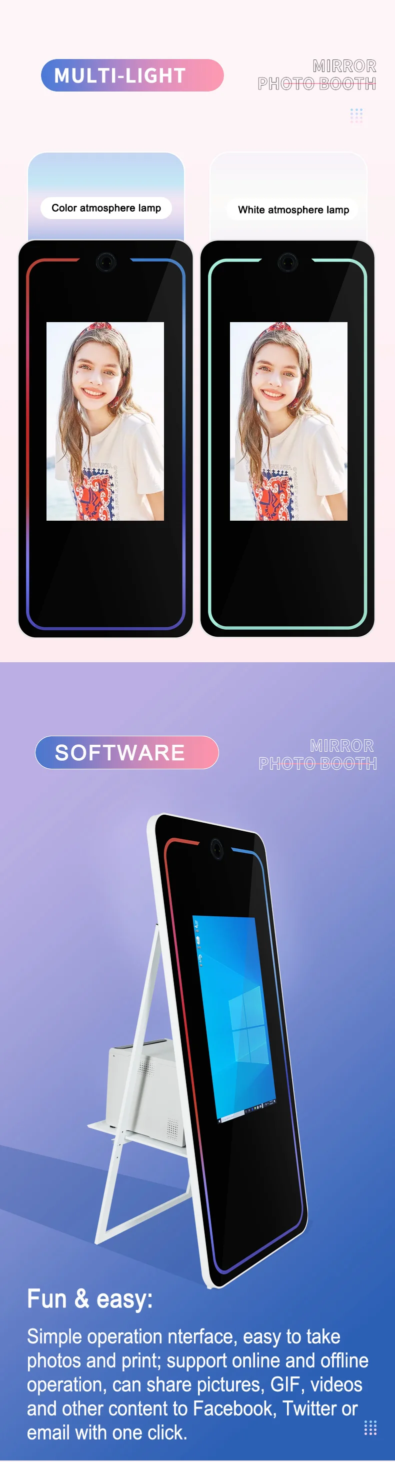 Selfie Magic Mirror Photo Booth With Camera And Printer For Party 13 ...