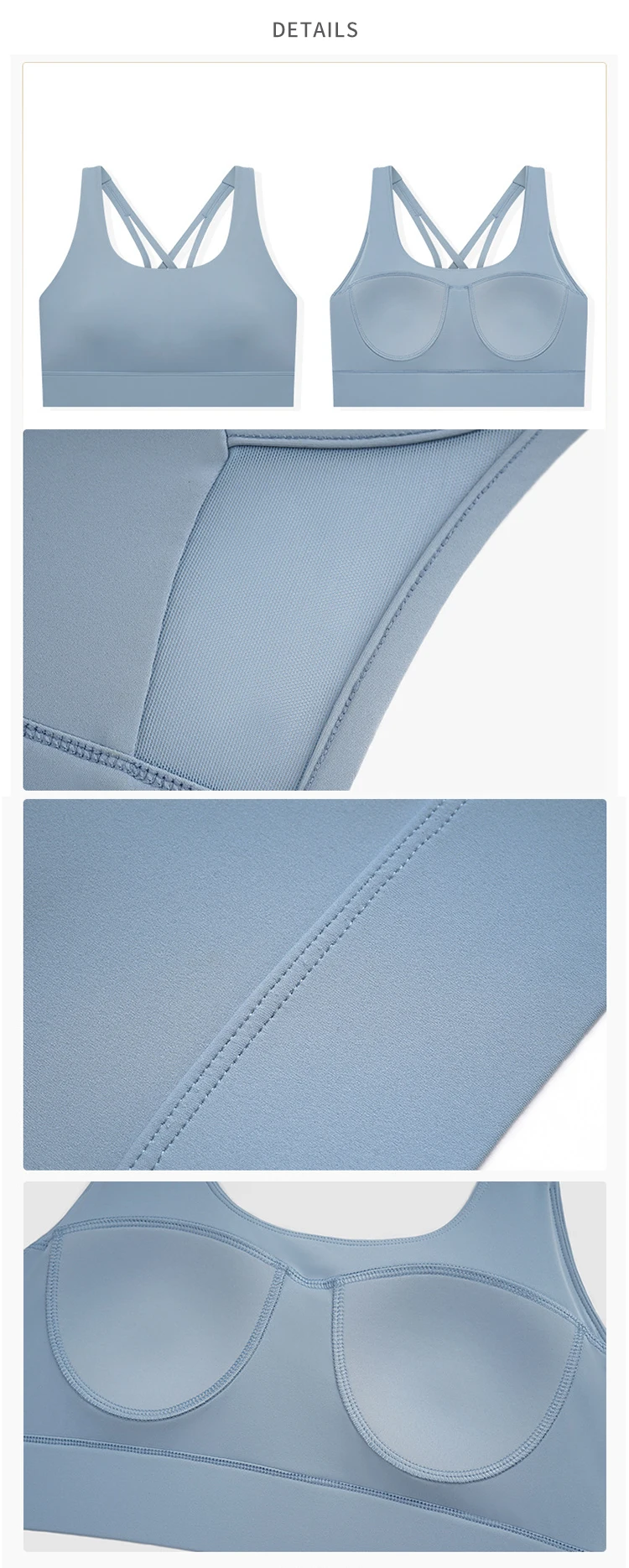 DW192 Women Adjustable 3 HOOK 3 RAW Shockproof Bra Mesh Cross Back ...