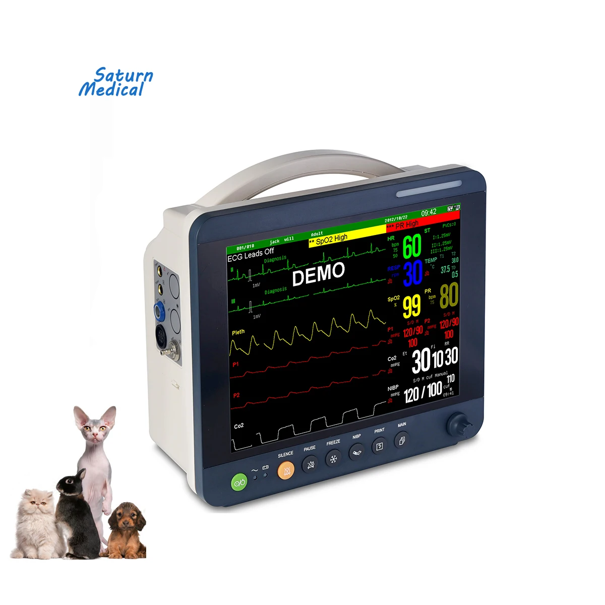 Hot Sale 6 Multi-parameter Digital Pet Vet Veterinary Health Pulse ...