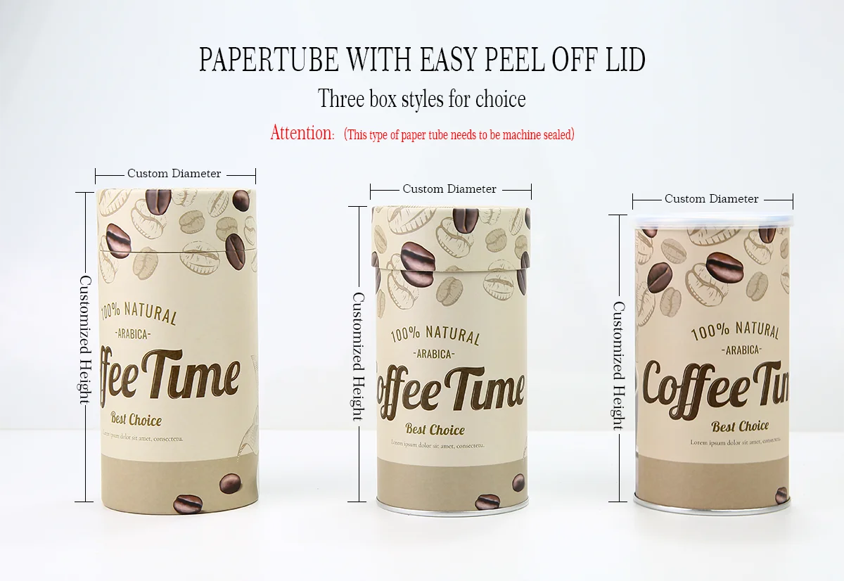 Customized Printing Food Kraft Paper Tube Packaging Box Tea Coffee ...