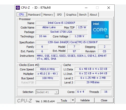 Core I5 12600KF - 125W Ten-Core Desktop CPU with 4.9 Ghz