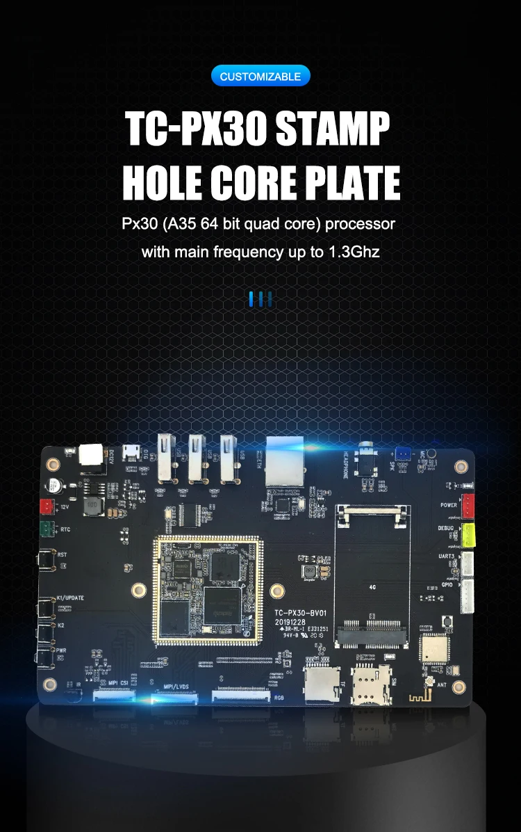 Rockchip Px30 Board 7 Inch Lcd Embedded Android Vending Board With ...
