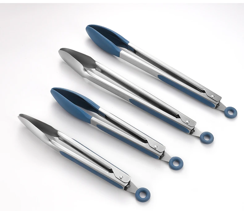 10"&12" Inch Stainless Steel Kitchen Tong Non Slip Grip Tong Set Bbq ...
