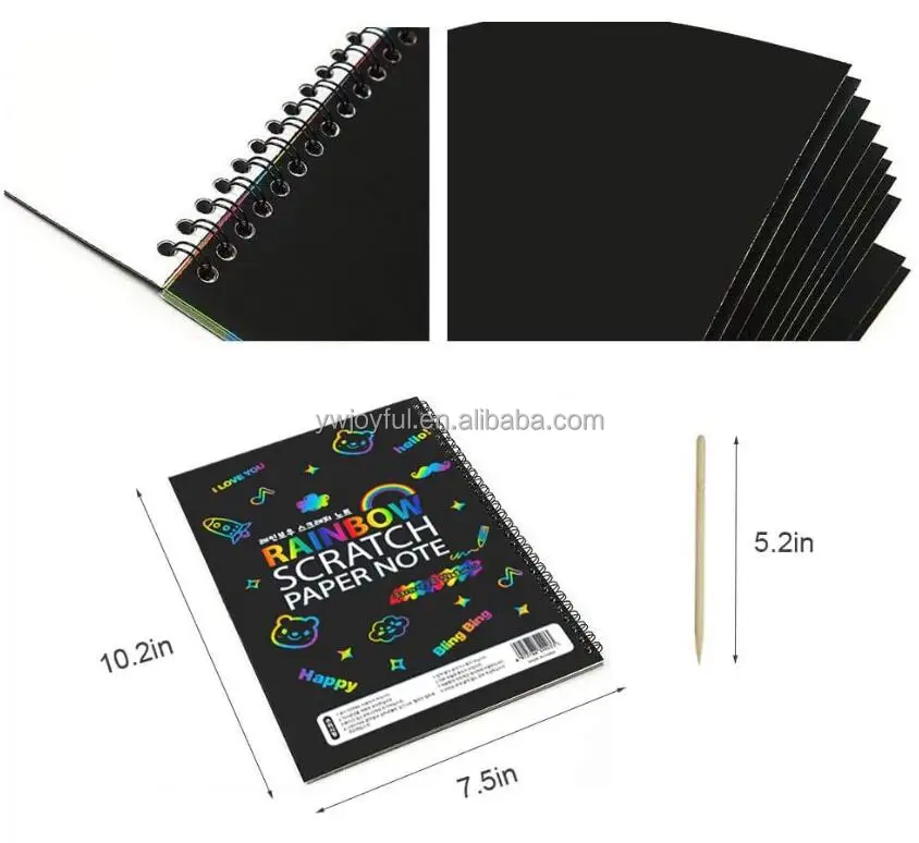A4 Scratch Arts Drawing Notebook - Eco-Friendly Art Supplies