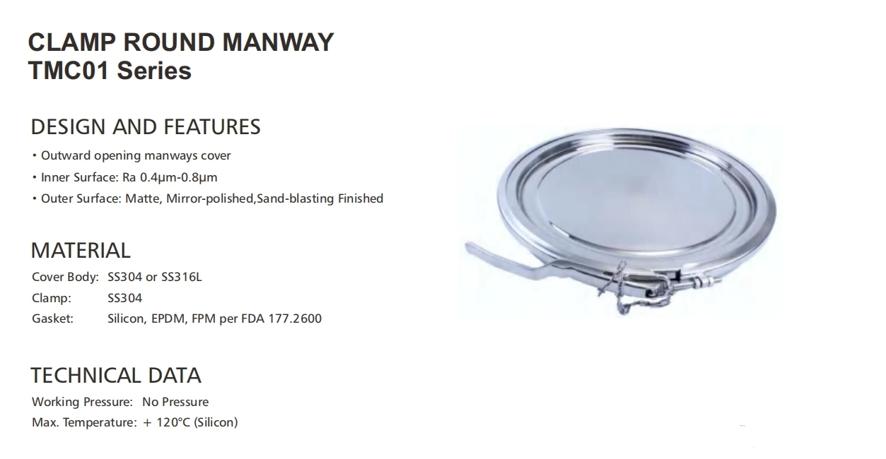 Sanitary Tri Clamp Round Manway Manhole - Buy Manhole Cover,Manway ...