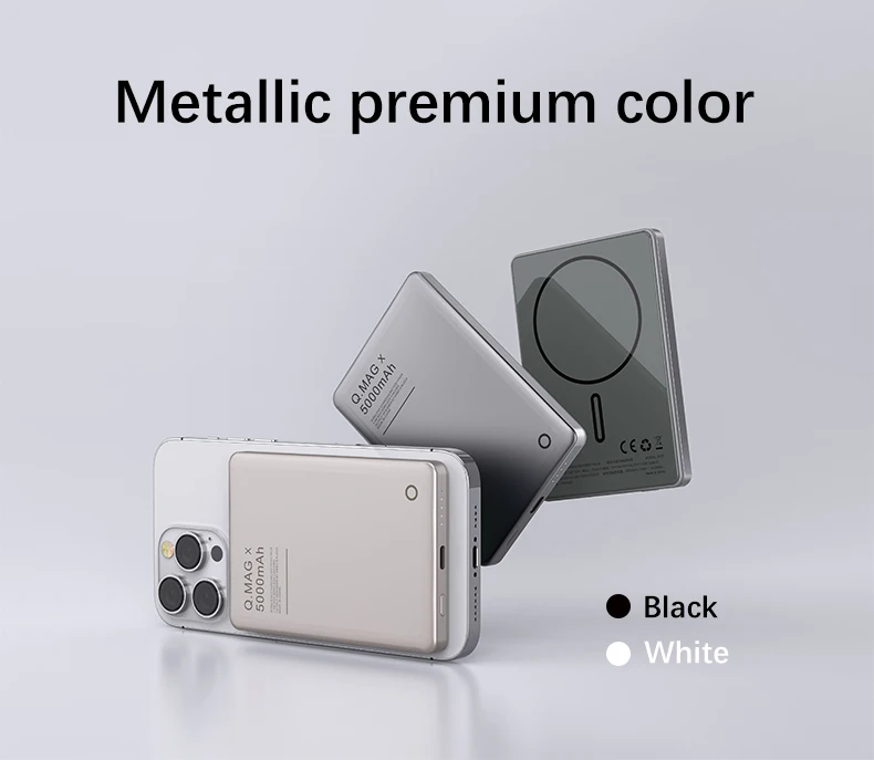 Custom Logo Magnetic Wireless Power Bank - 5000mah & 10000mah