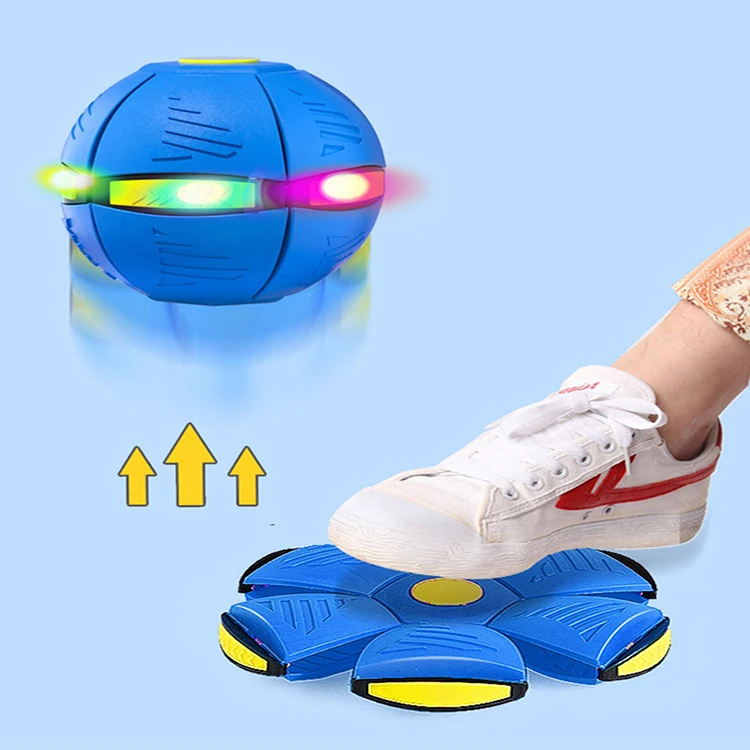 D065 Ufo Magic Ball Outdoor Sports Glowing Flat Throw Disc Toy Elastic ...
