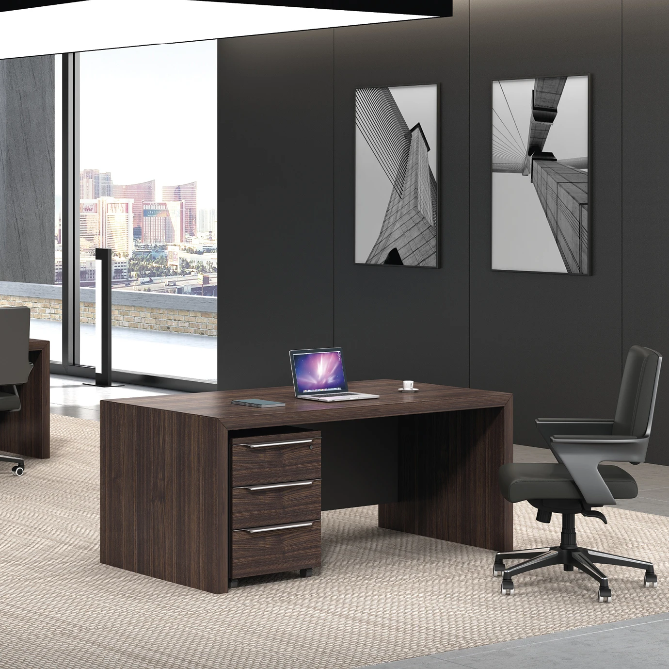 Modern Design Office Desk Furniture with Storage Cabinet