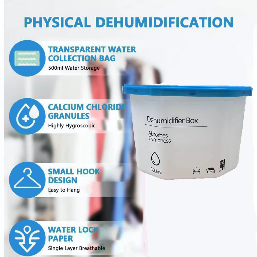 Refillable Moisture Absorber Box Damp Household Calcium Chloride ...