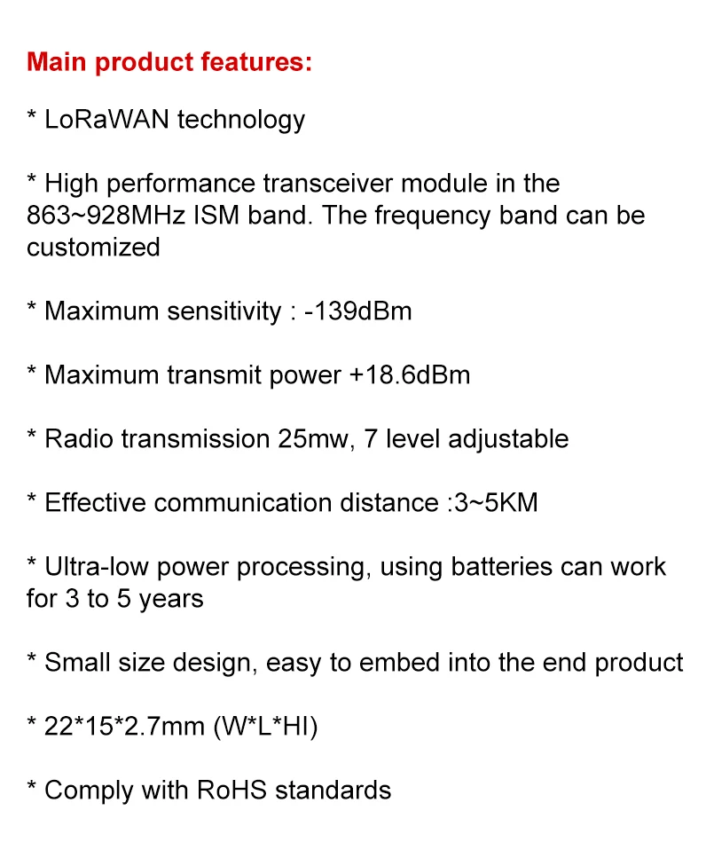 Lora_dl7612 Low Power Bi-directional Transceiver Standard Lorawan ...