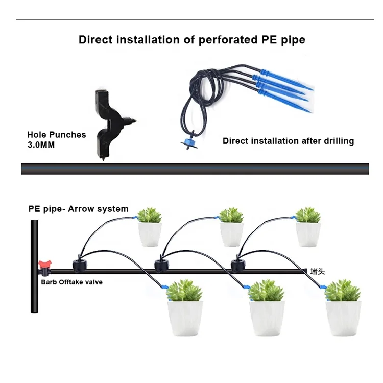 Arrow Dripper 4 Branches With 2/4/8l Pressue Compensated Driper For ...