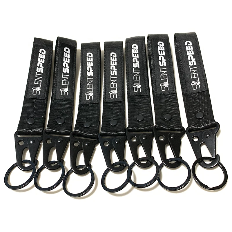 Custom Logo Woven Embroidered Short Keychain Lanyard