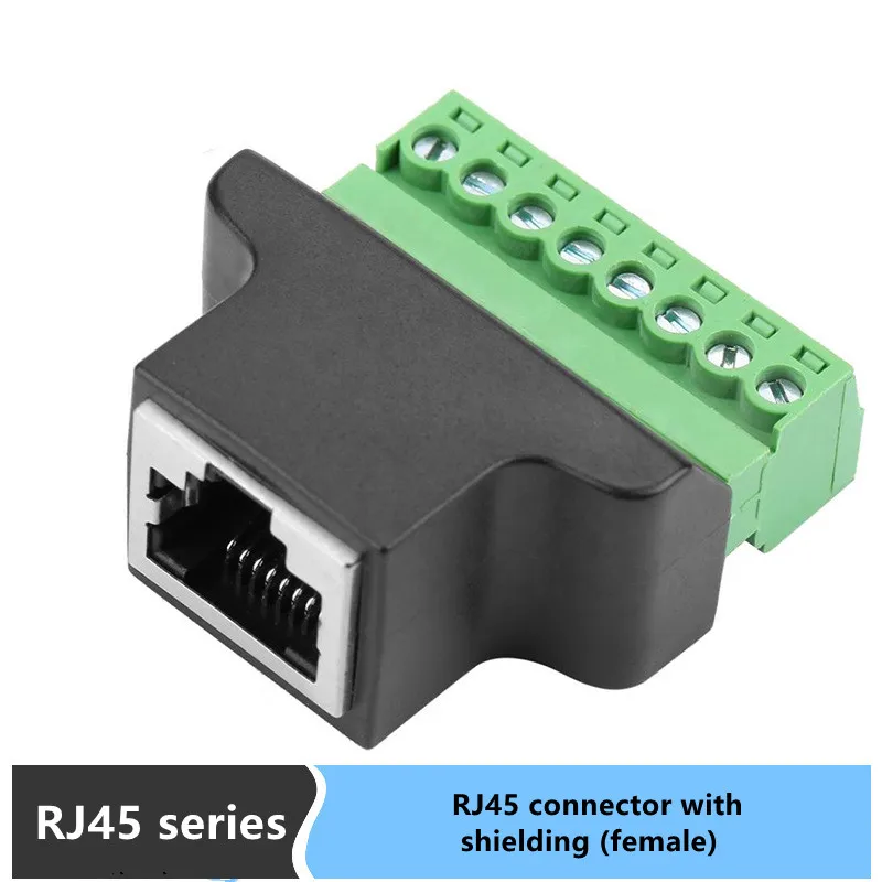 8 Pin Ethernet Cable Connector Female To Screw Terminal Extender ...