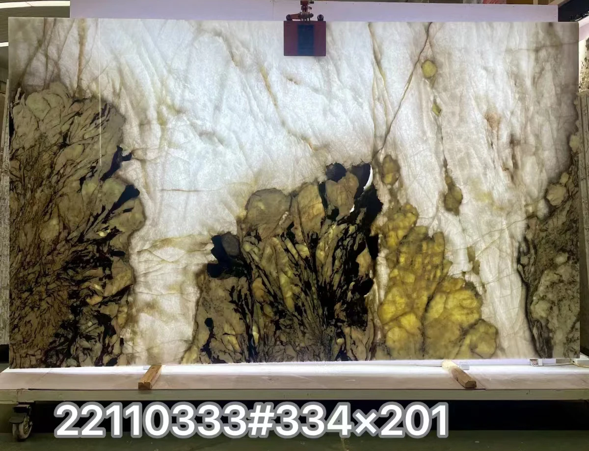 Brazilian Patagonia Onyx Marble Slab - Backlit Bookmatched Decorative ...
