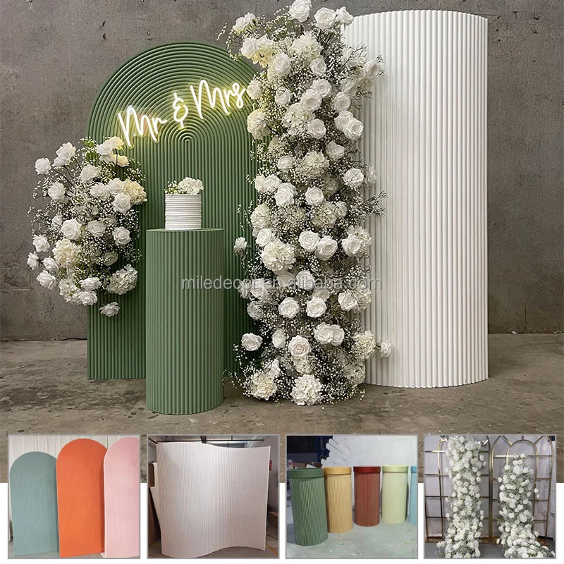 Elegant Wedding Backdrop Stage Decorations LED Acrylic PVC Arch