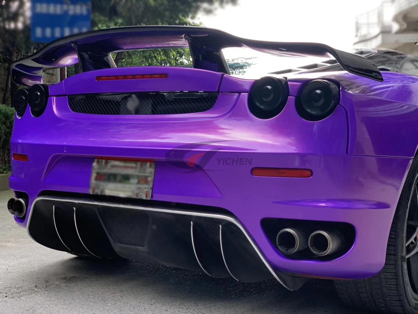 H Style Carbon Fiber Tail Wing Rear Spoiler For 2005-2009 Ferrari F430 ...