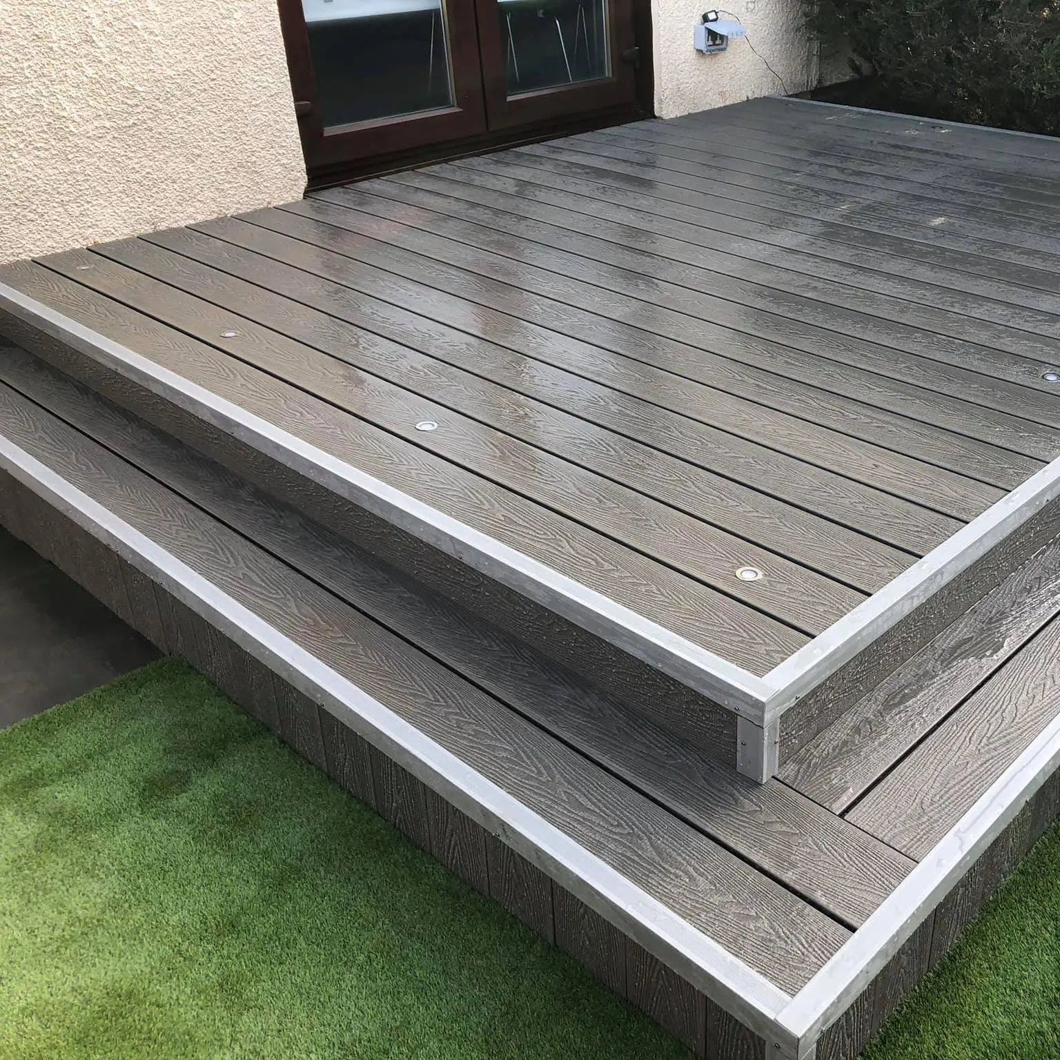 Outdoor Wood Panel WPC Waterproof Decking Floor Backyard Strip & Flat ...
