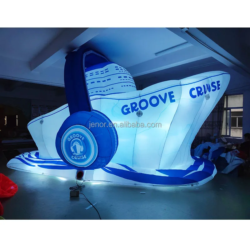 Customized Giant Inflatable Ship Model With Light For Event Advertising ...