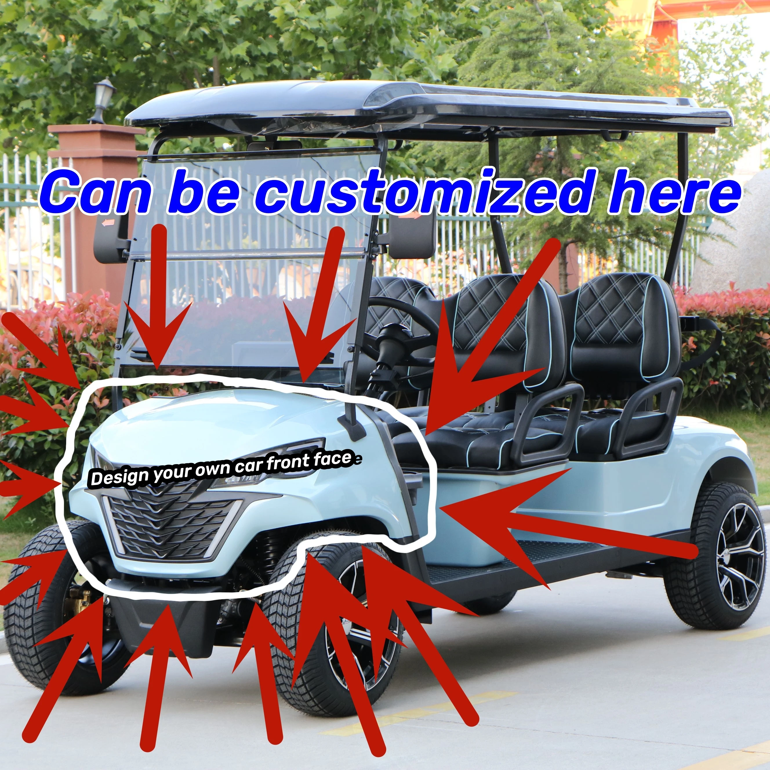 Luxury Golf Carts Electric 4 Seater Customize Your Own Cart Model Front ...