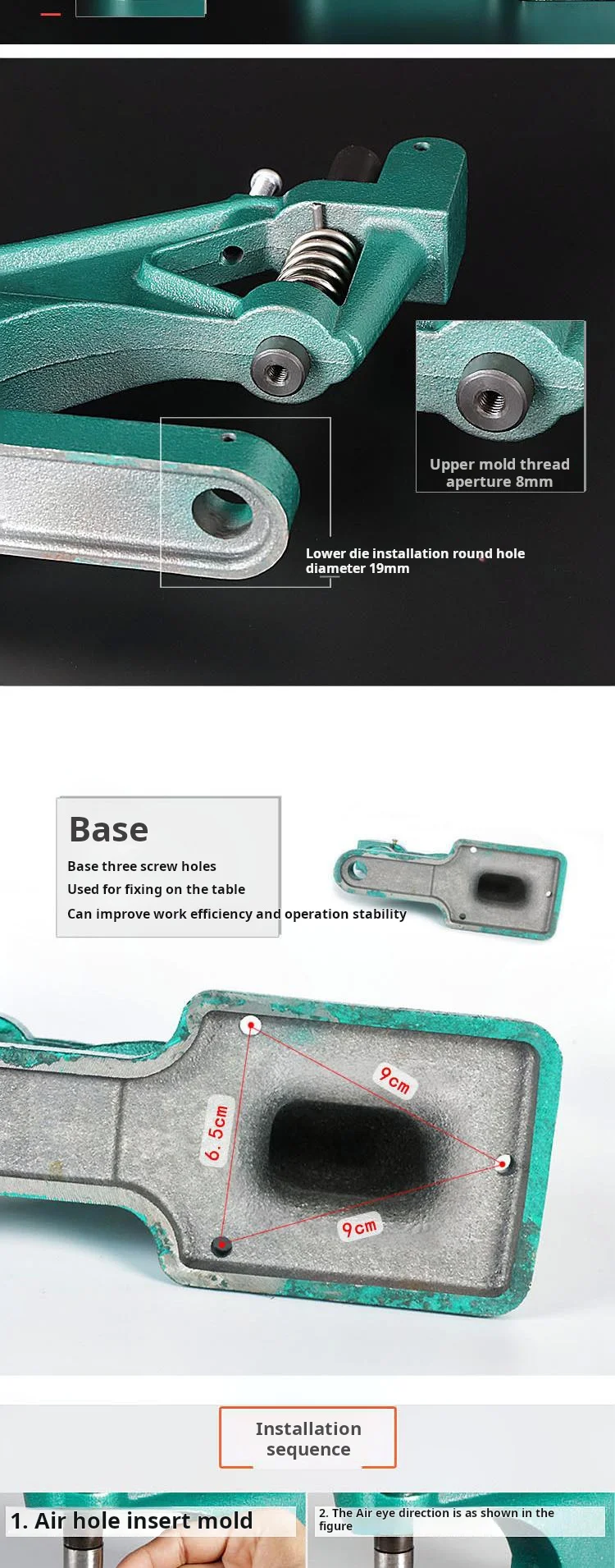 Desktop Manual Buttoning Machine 831/633 Button Installation Tools ...