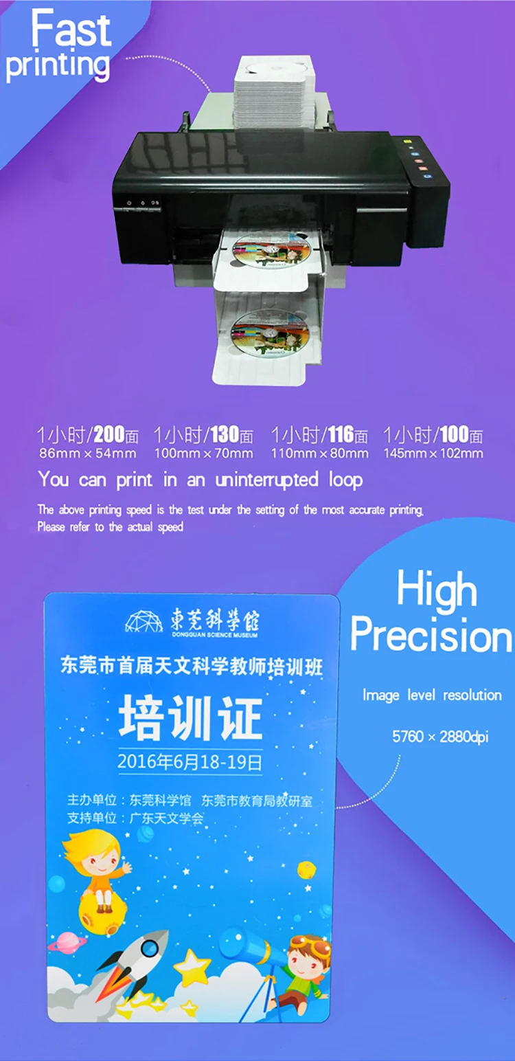 Continuous Print Smart Id Card Printer / Plastic Card Printing Machine ...