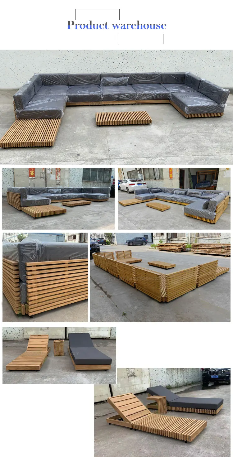 Customized Outdoor Sofa Combination Modern Teak Patio Garden Sofas Set ...