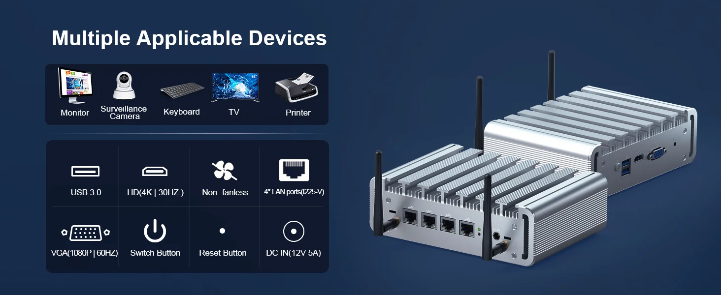 Mini Micro Pc Ram Ddr4 16gb Support Bios Industrial 4 Lan Pfsense ...