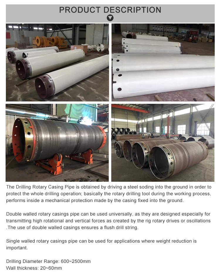 Fae Construction Pile Rig Drilling Pipe Double Wall Drill Casing For ...