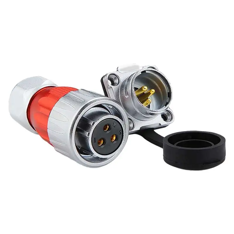 Oswell Waterproof Electrical Male Female Connector 3 Pole Wire Plug ...