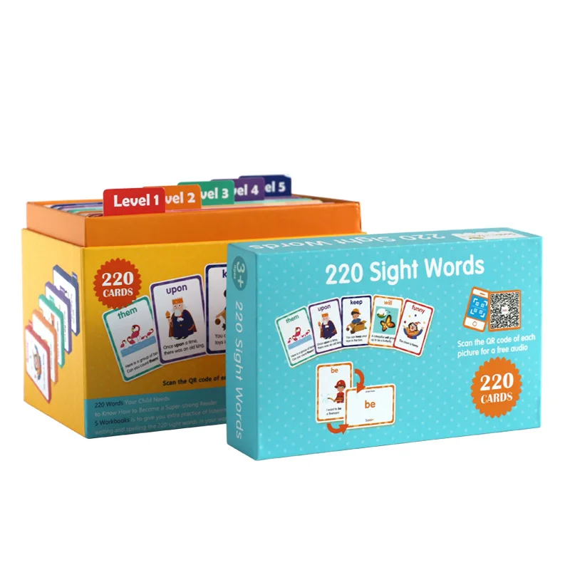 220 sight words high-frequency word cards Sight Words Kids English ...