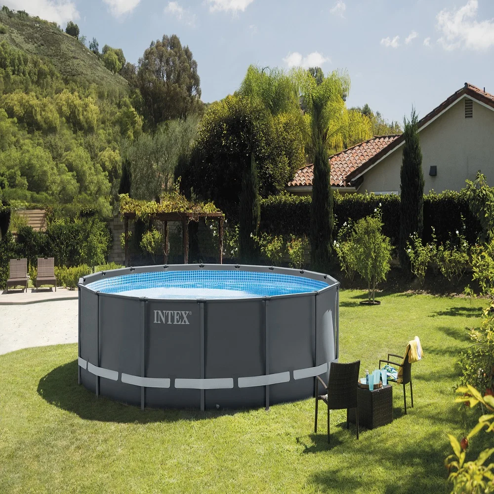 INTEX 26326 Round Above Ground Pool inflatable swimming pool outdoor ...