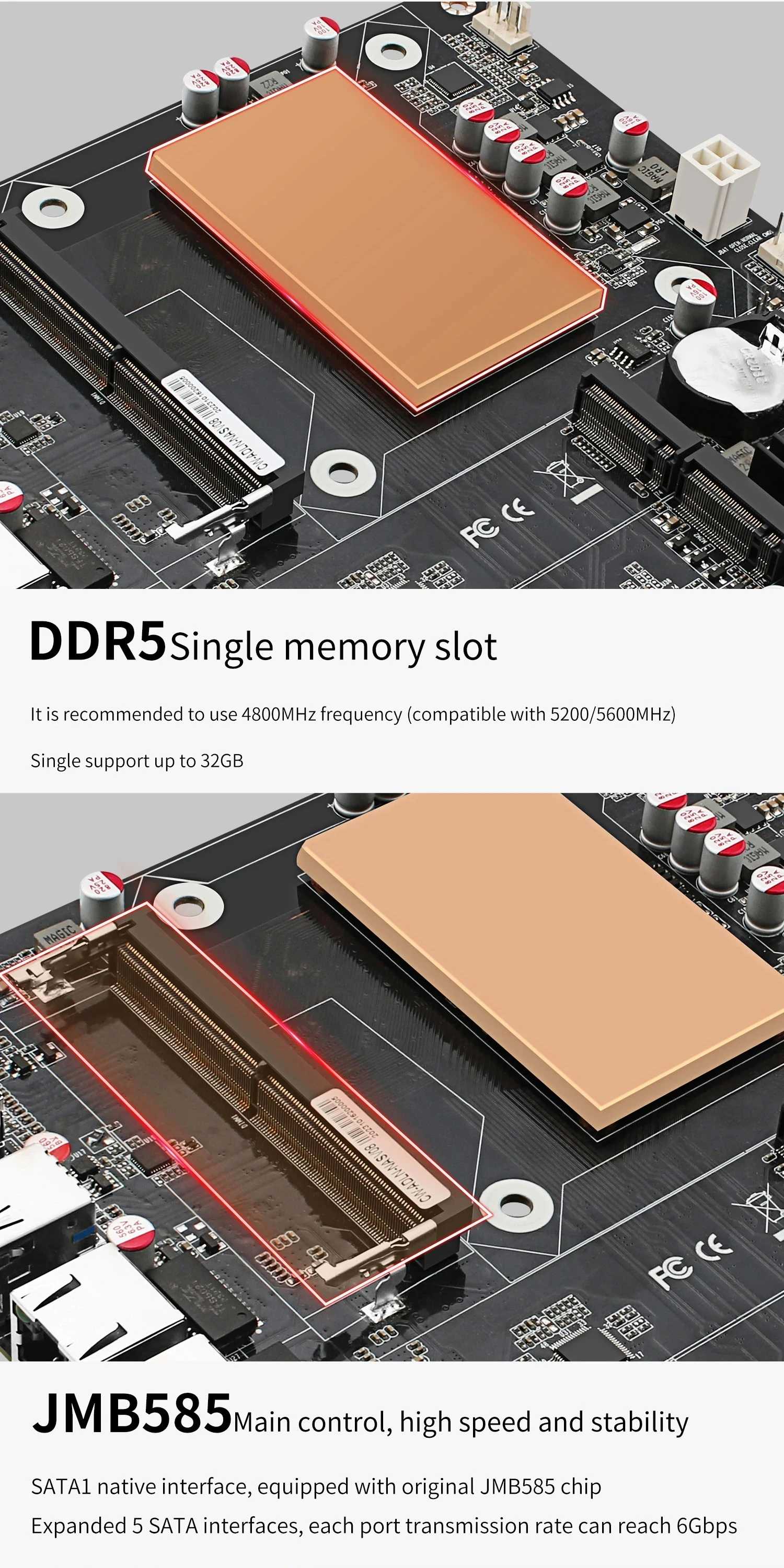 12th Gen Intel Mini ITX 6-Bay PCIe SSD Motherboard