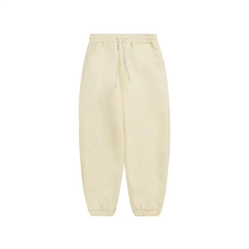 Custom Logo Drawstring Fleece Cotton Track 400gsm Men Sweatpants ...