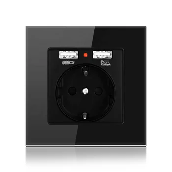 Sran Luxury Recessed Wall Socket Usb Steckdose 5v 2a,Tempered Glass ...